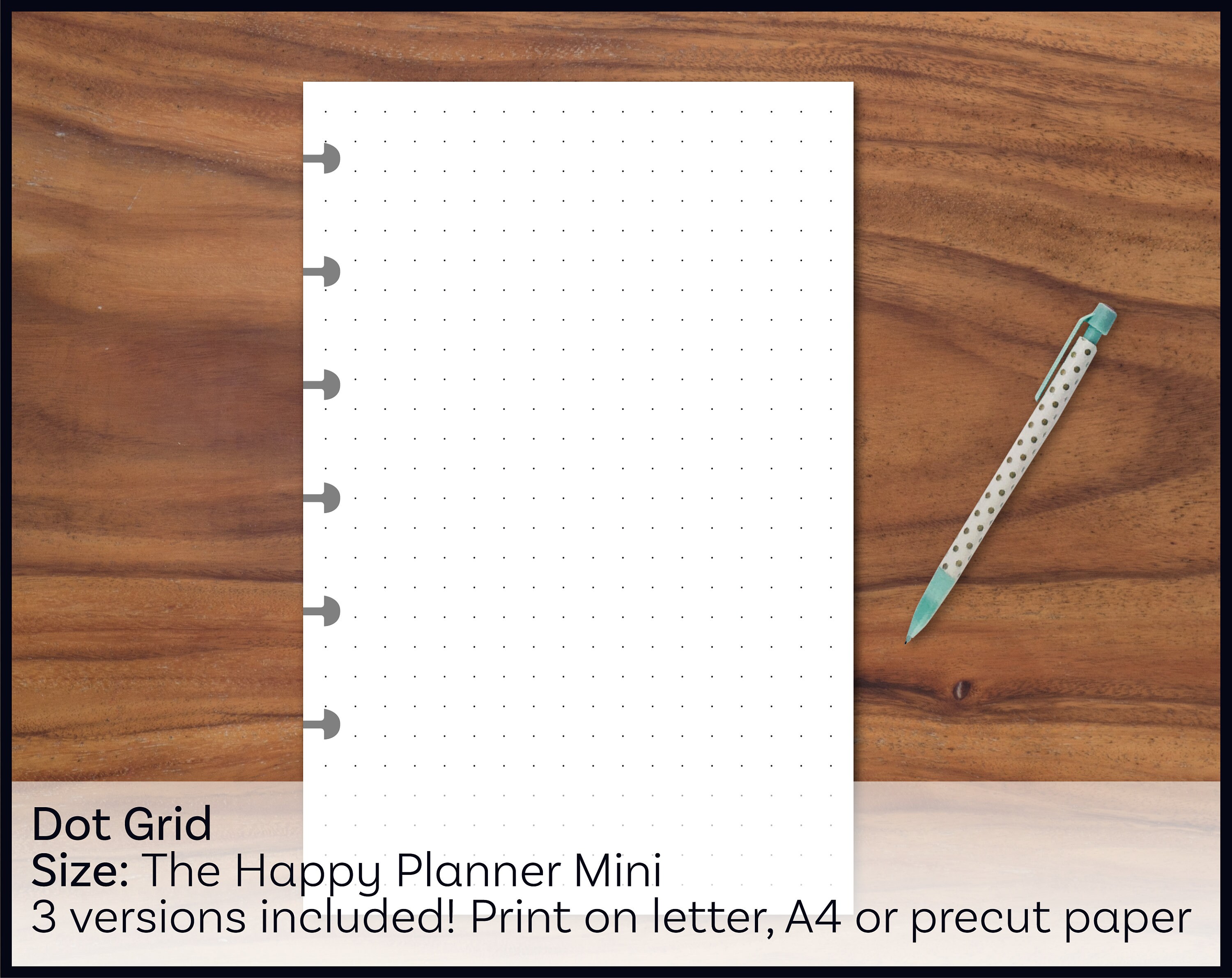 Dot Grid Printable Paper Happy Planner Mini Inserts Mini | Etsy