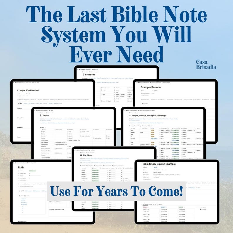 Notion Bible Study Template, Minimal Aesthetic, Ultimate Notion ...