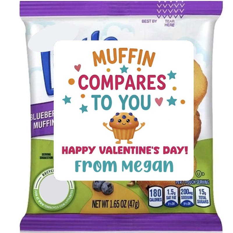 Valentine Muffin Labels - Etsy