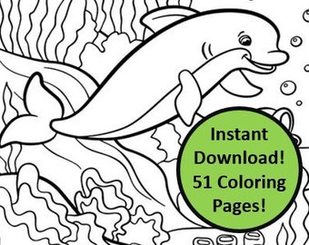 Ocean Coloring Book, Sea Animals Coloring Book Pages, Under the Sea ...