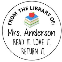 Personalized Teacher Name Labels: Book Stickers - Etsy