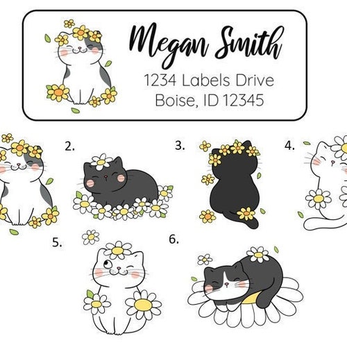 Cat Kitten Address Labels Stickers 30 Personalized Labels - Etsy