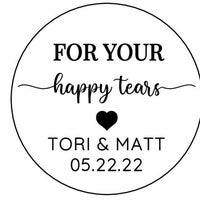 Personalized Wedding Stickers, No Ugly Crying Tissue Labels, Real Foil ...