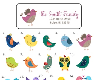 Bird Labels | Etsy