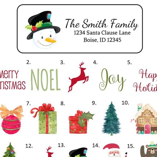 CHRISTMAS TREE LIGHTS Address Labels 1 Personalized - Etsy