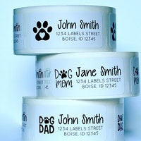 Paws Return Address Labels on Brown Kraft Pups Dog Love Puppy Love ...