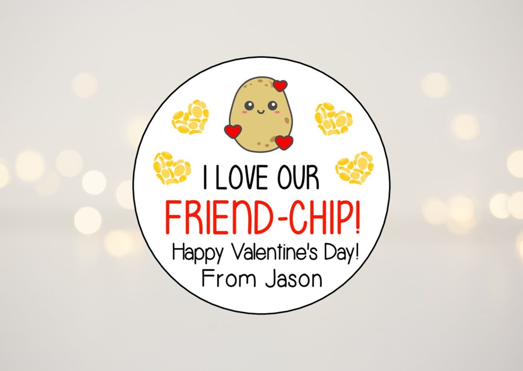 Classroom Valentine Stickers, Potato Chip Valentine Stickers, School ...