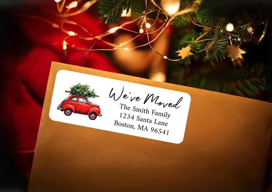 New Address Christmas Labels, We've Moved Return Address Labels ...