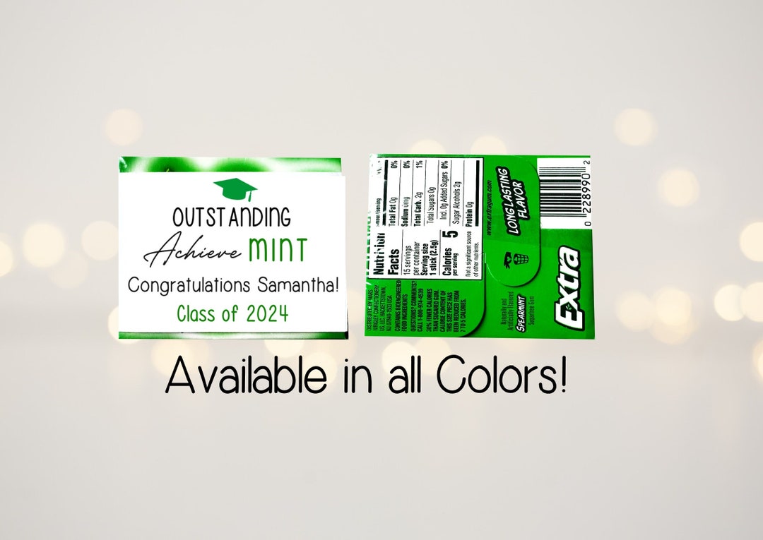 Graduation Stickers, Mint Gum Label Favors, Gum Wrappers, Graduation ...