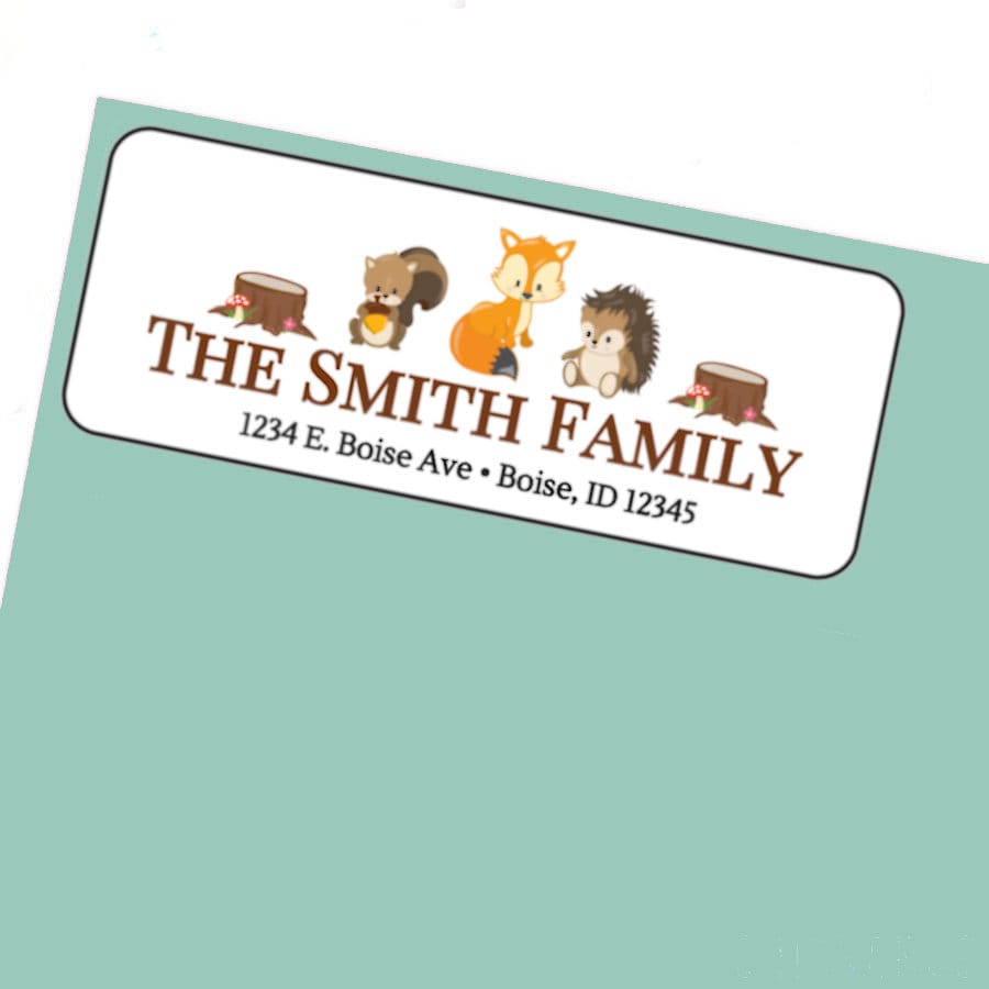 Woodland Animal Address Labels Stickers 30 Personalized - Etsy
