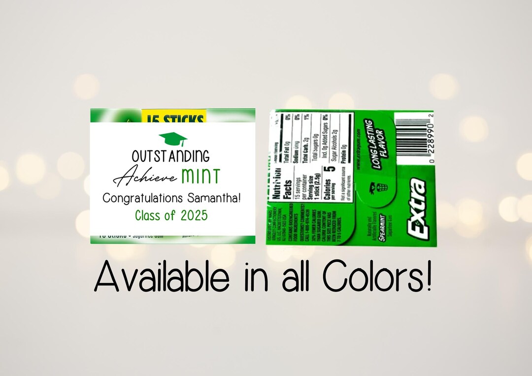 Graduation Stickers, Mint Gum Label Favors, Gum Wrappers, Graduation ...