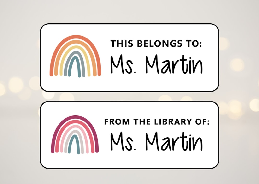 Teacher Labels, Teacher Book Stickers, Teacher Name Labels ...