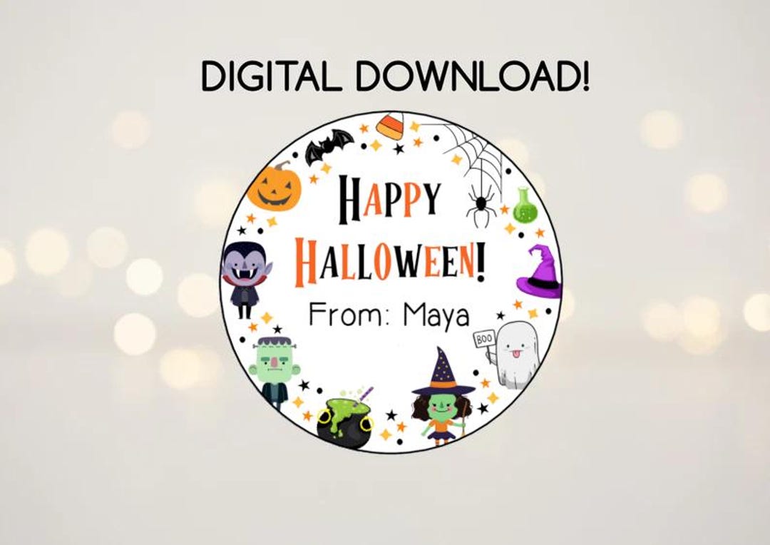 Instant Download Classroom Halloween Stickers, Candy Halloween Stickers ...