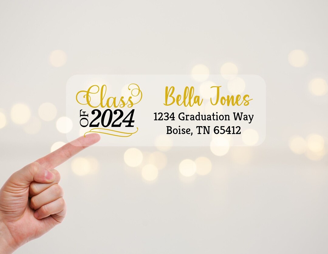 2024 Graduation Address Labels Stickers, Graduation Return Address ...