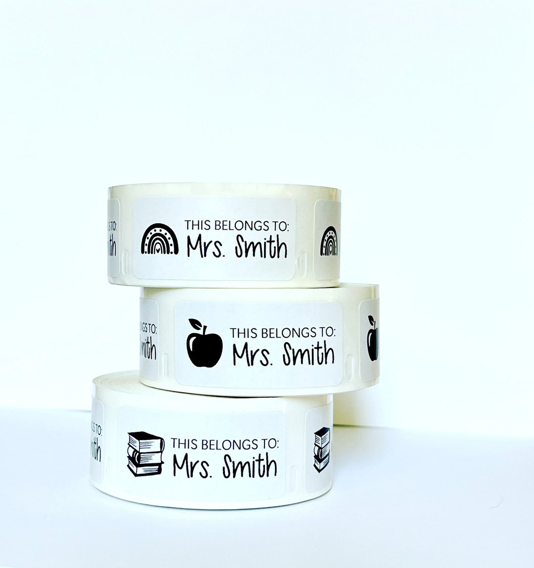 Teacher Labels, Teacher Book Stickers, Teacher Name Labels Roll ...