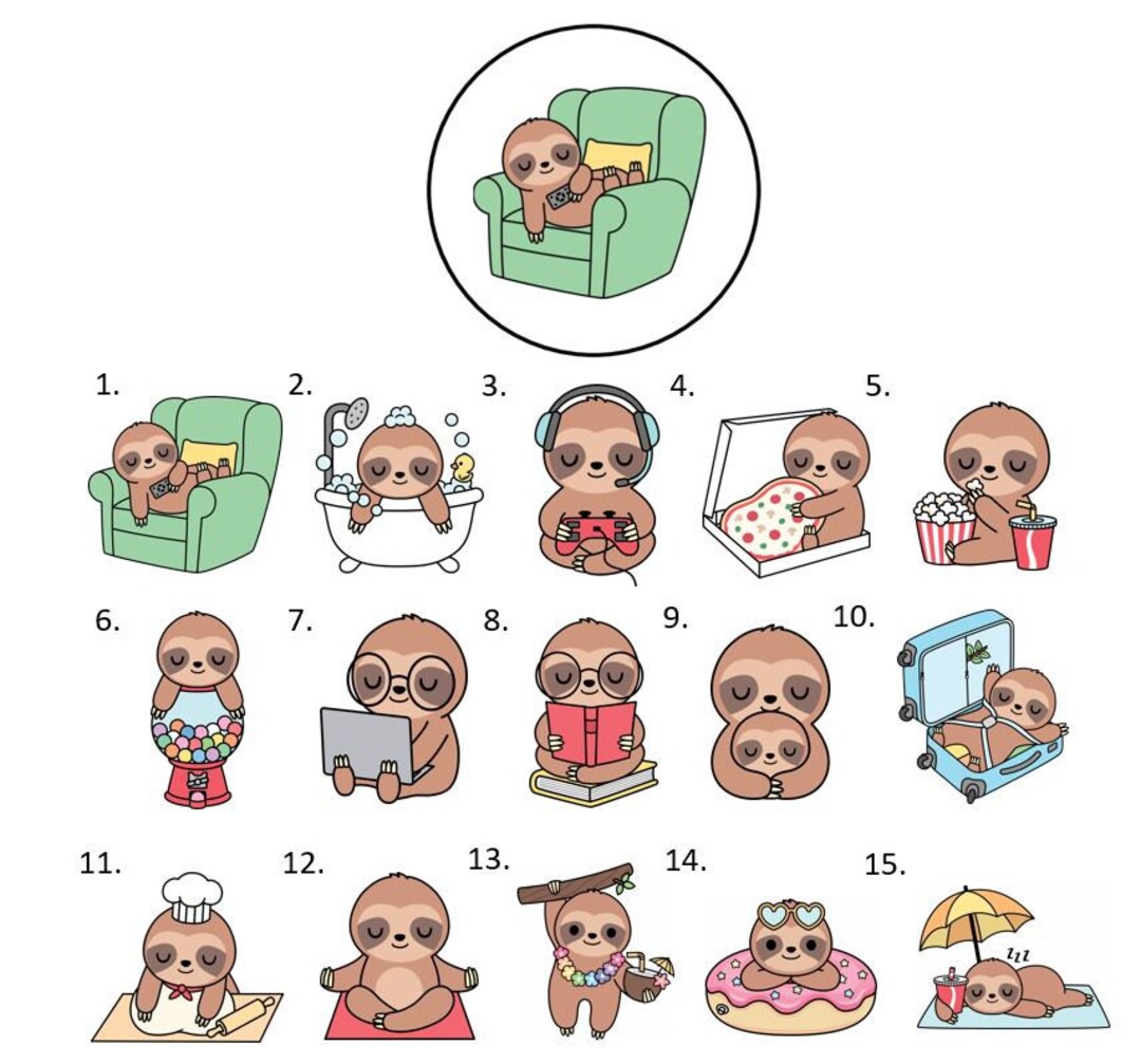 Sloth Hershey Kiss Labels Stickers, 108 Personalized Stickers! - Etsy