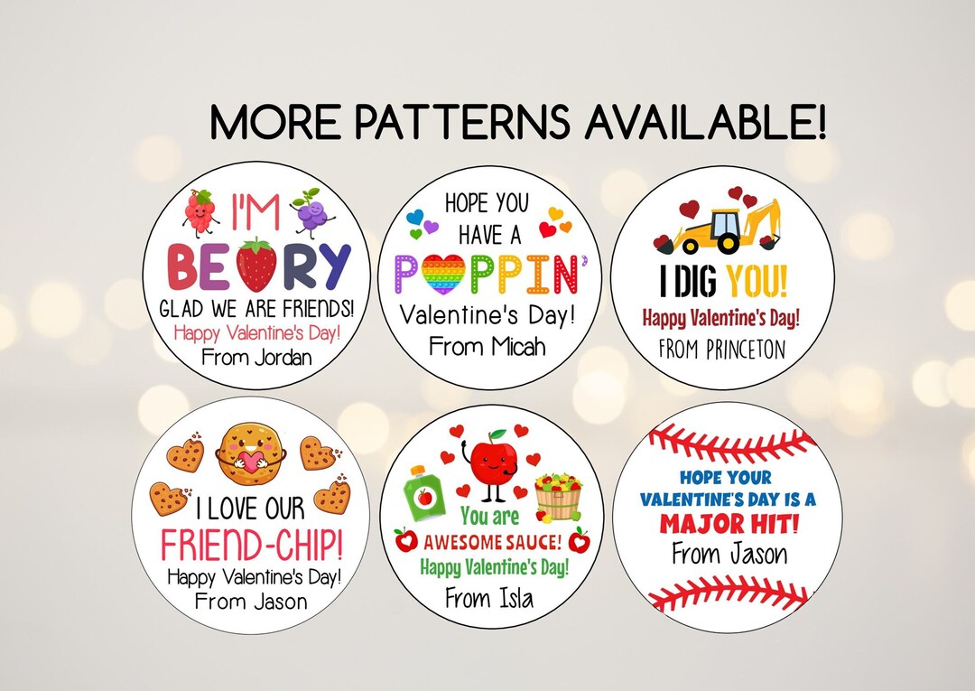 Classroom Valentine Stickers, School Valentine Stickers, Kids Valentine ...