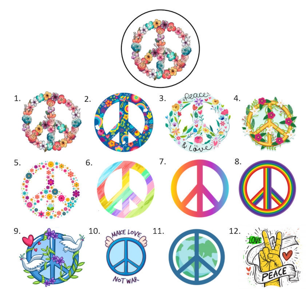 Peace Sign Symbol Hershey Kiss Labels Stickers, 108 Personalized ...