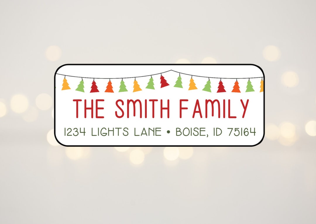 Christmas Address Labels Stickers Christmas Tree Address - Etsy