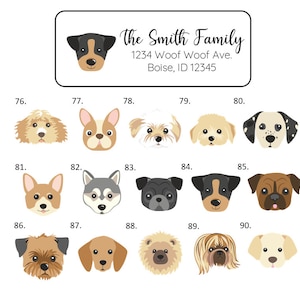 Dog Address Labels Stickers, 30 Personalized Dog Breed Labels! - Etsy