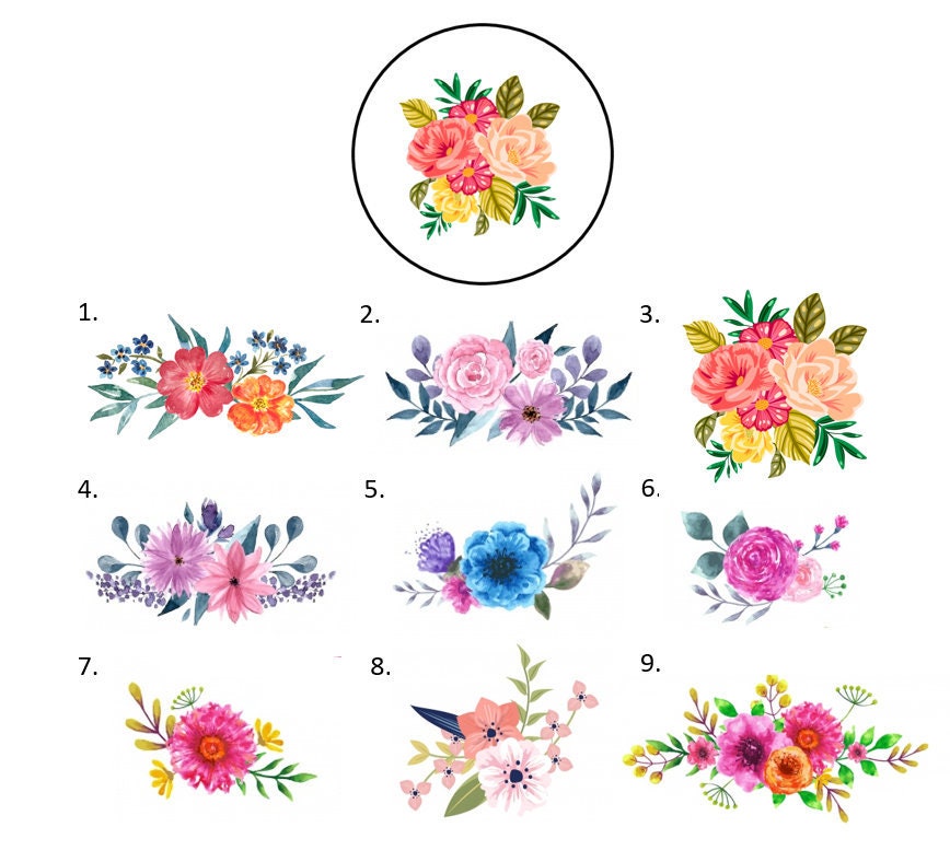 Flower Floral Envelope Seals Labels Stickers Flower Bridal - Etsy