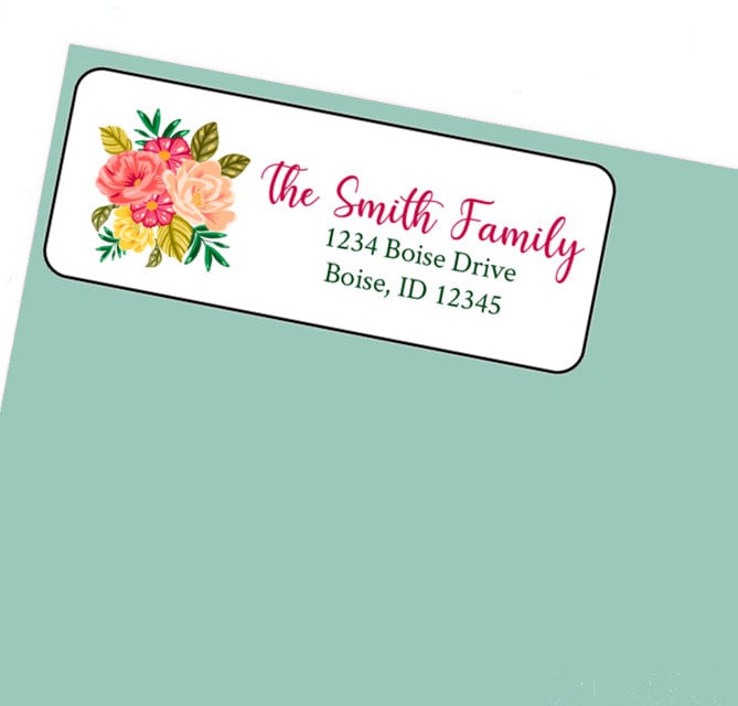 Flower Address Labels Stickers Floral Return Address Labels - Etsy
