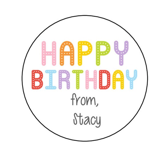 Happy Birthday Stickers Happy Birthday Labels Personalized | Etsy