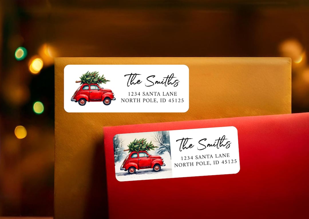 Christmas Address Labels Stickers, Holiday Address Labels, Return ...