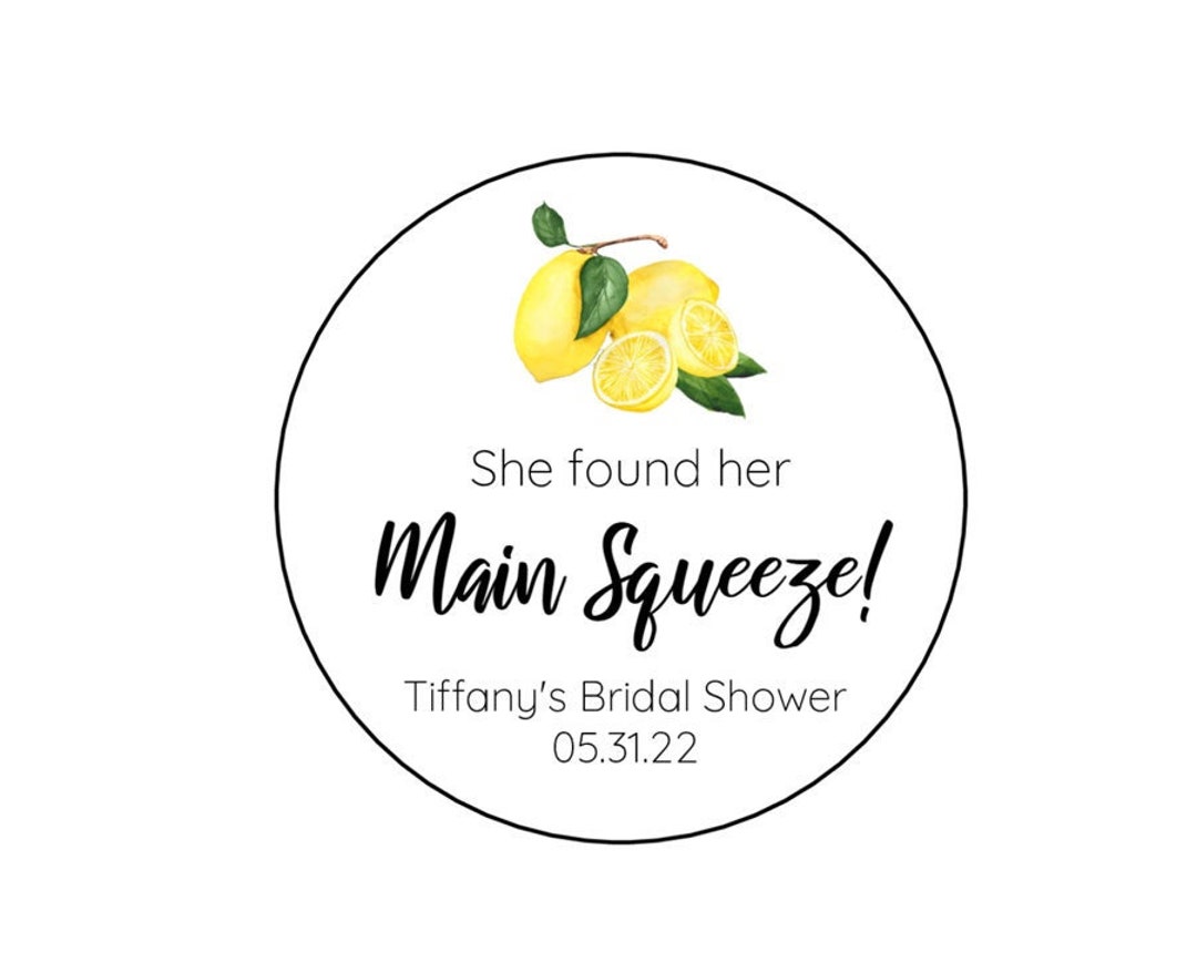 Lemon Bridal Shower Labels, Lemon Round Labels, Personalized Lemon Gift ...