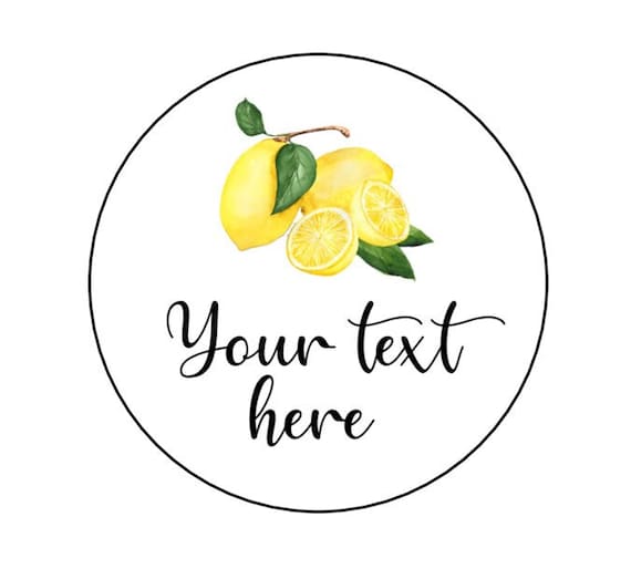 Lemon Bridal Shower Labels Lemon Round Labels Personalized - Etsy