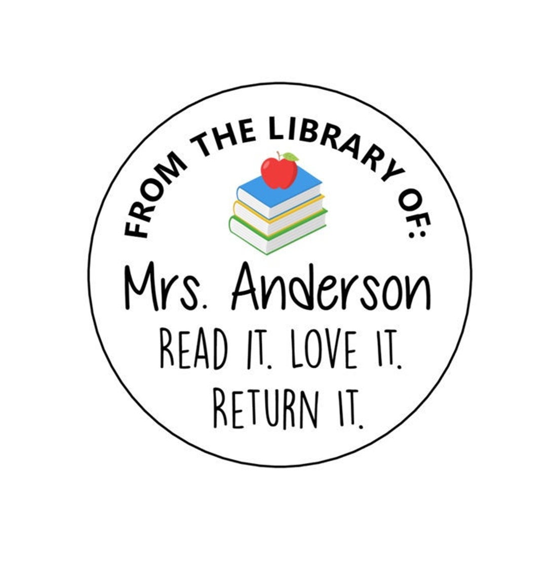 Teacher Labels, Teacher Book Stickers, Teacher Name Labels, Library ...