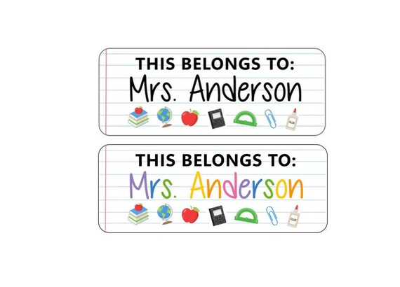 Teacher Labels Teacher Book Stickers Teacher Name Labels - Etsy