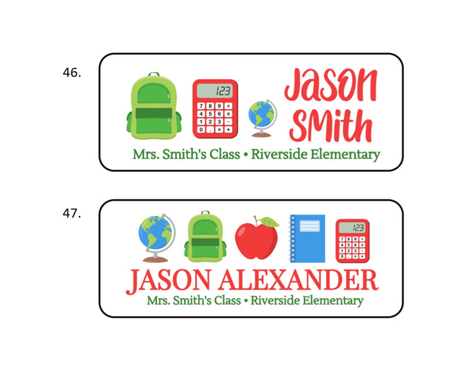 Teacher School Name Labels Stickers, 30 Personalized Address Labels! - Etsy