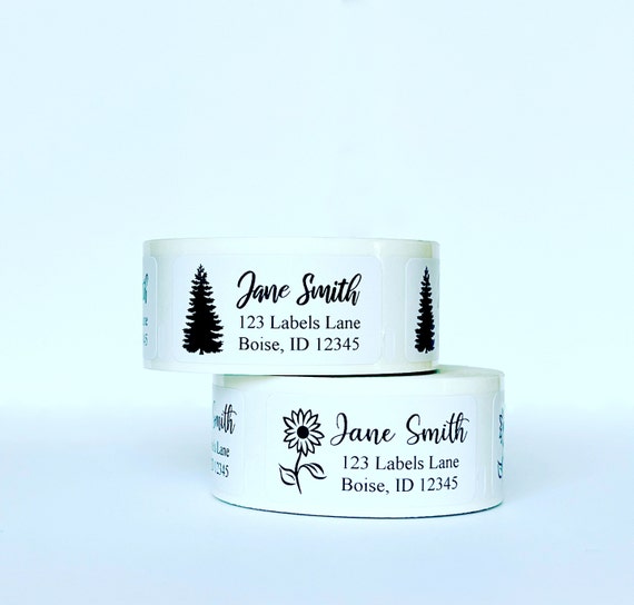 Flower Return Address Labels Pine Tree Return Address Labels - Etsy