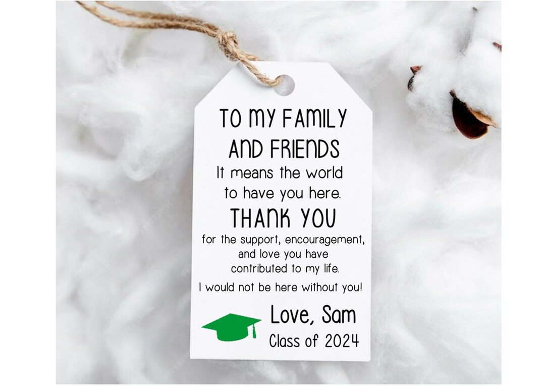 Class of 2024 Graduation Favor Tags, Graduation Gift Tags, Personalized ...