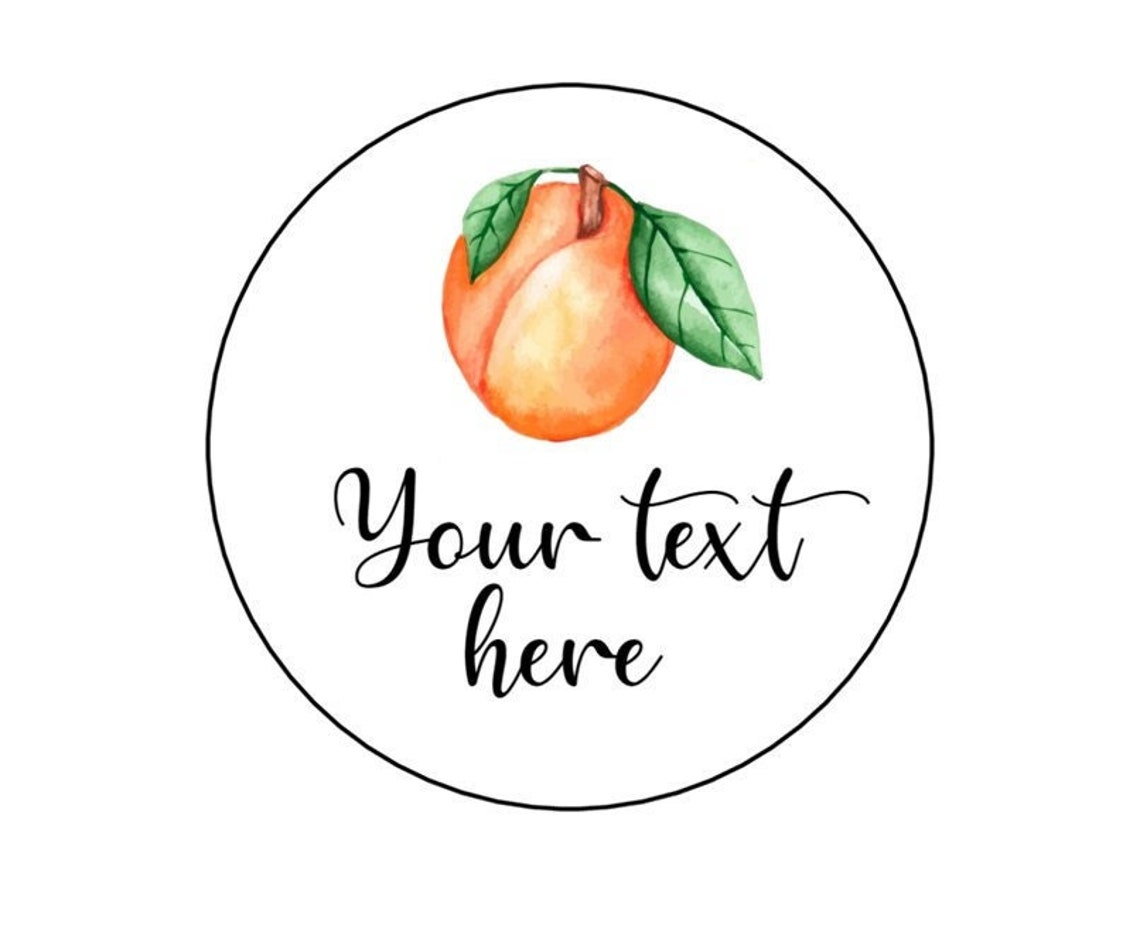 Peach Bridal Shower Labels Peach Round Labels Personalized - Etsy