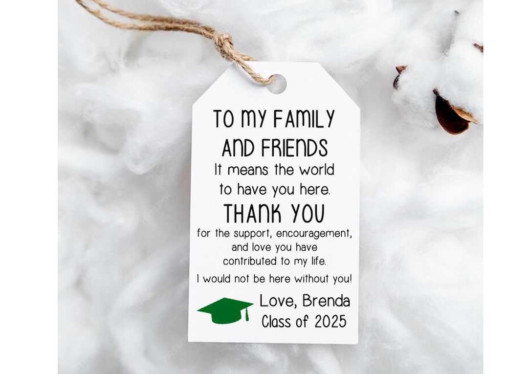 Graduation Favor Tags, Graduation Gift Tags, Personalized Tags, Thank ...