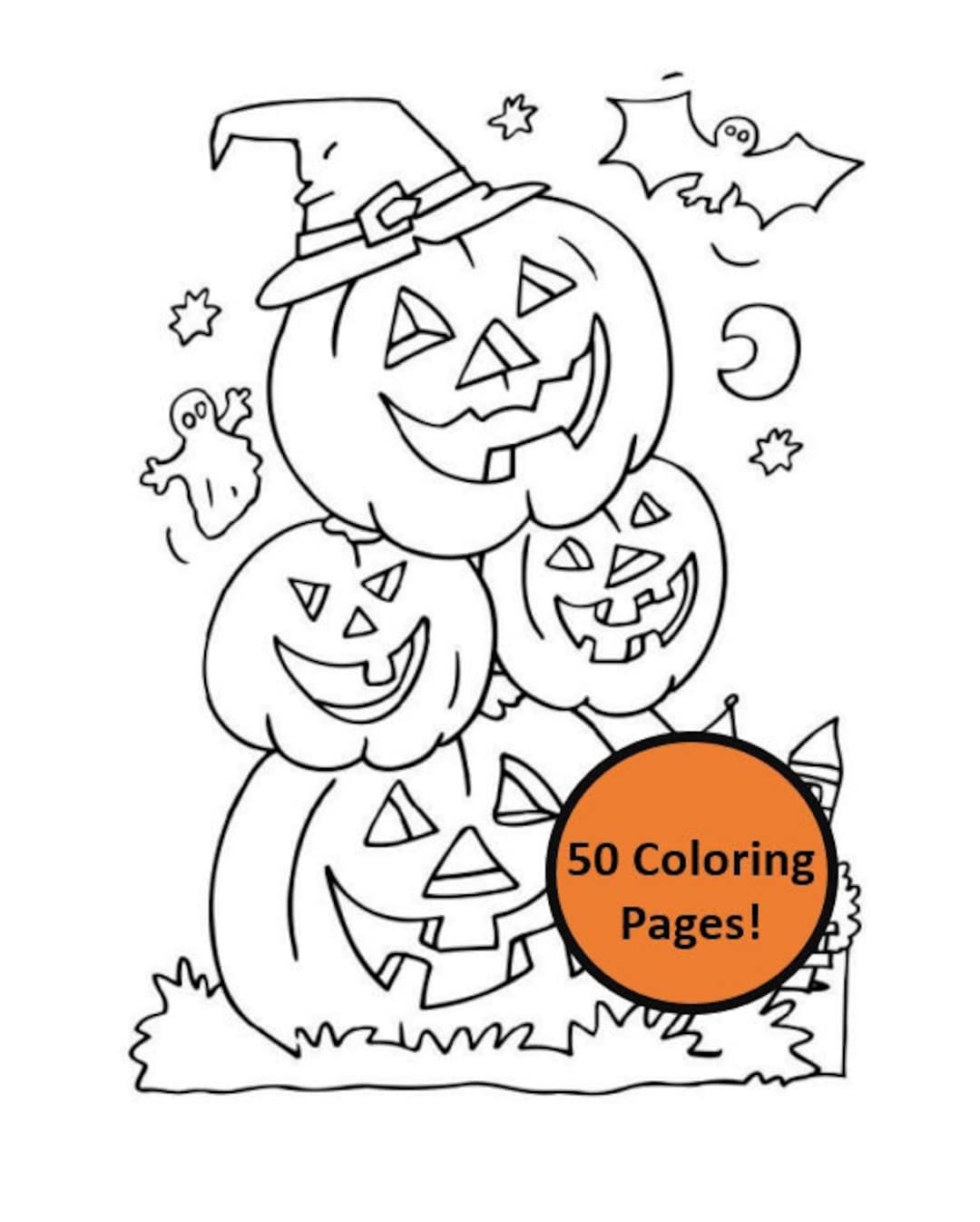 Halloween Coloring Pages, Halloween Coloring Book, Instant Download ...