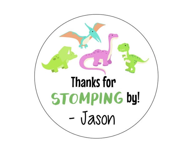 Dinosaur Stickers Dinosaur Favors Dinosaur Thank You | Etsy