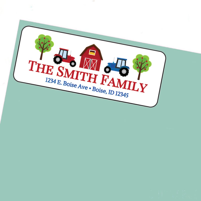 Farm Animal Barn Tractor Address Labels Stickers 30 | Etsy