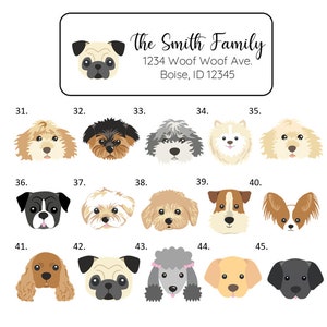 Dog Address Labels Stickers, 30 Personalized Dog Breed Labels! - Etsy