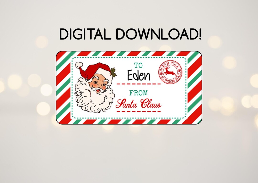 Instant Download From Santa Christmas Gift Label, Christmas Gift Tags ...