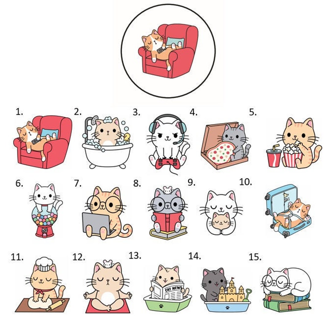 Cat Kitten Envelope Seals, Cat Stickers, Cat Treat Bag Labels - Etsy
