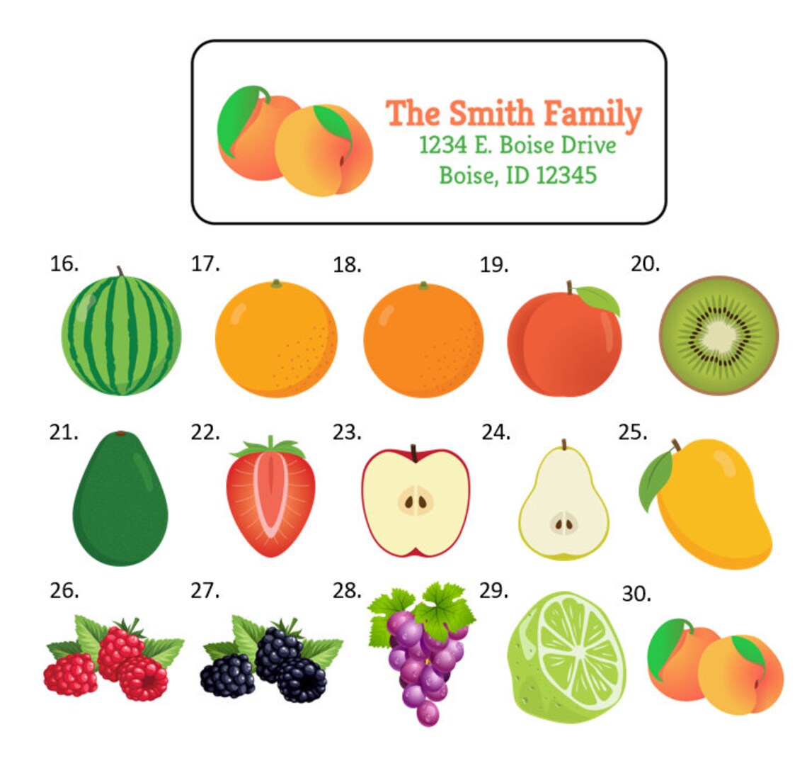 Fruit Berry Address Labels Stickers 30 Personalized Labels Etsy fruit-berry-address-labels-stickers-30-personalized-labels-etsy