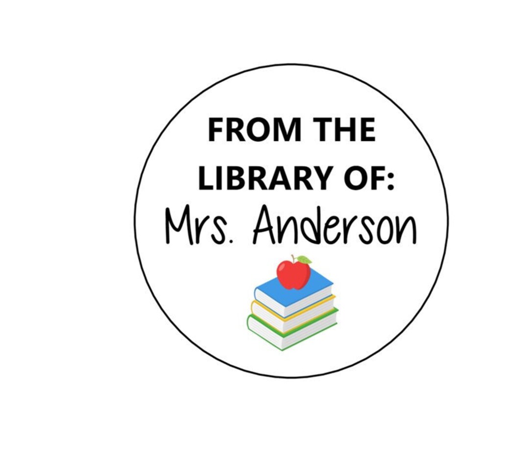Teacher Labels, Teacher Book Stickers, Teacher Name Labels, Library ...