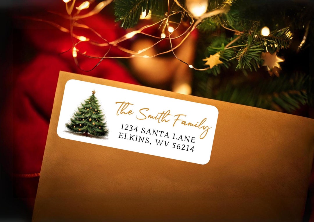 Christmas Address Labels Stickers, Holiday Address Labels, Return ...