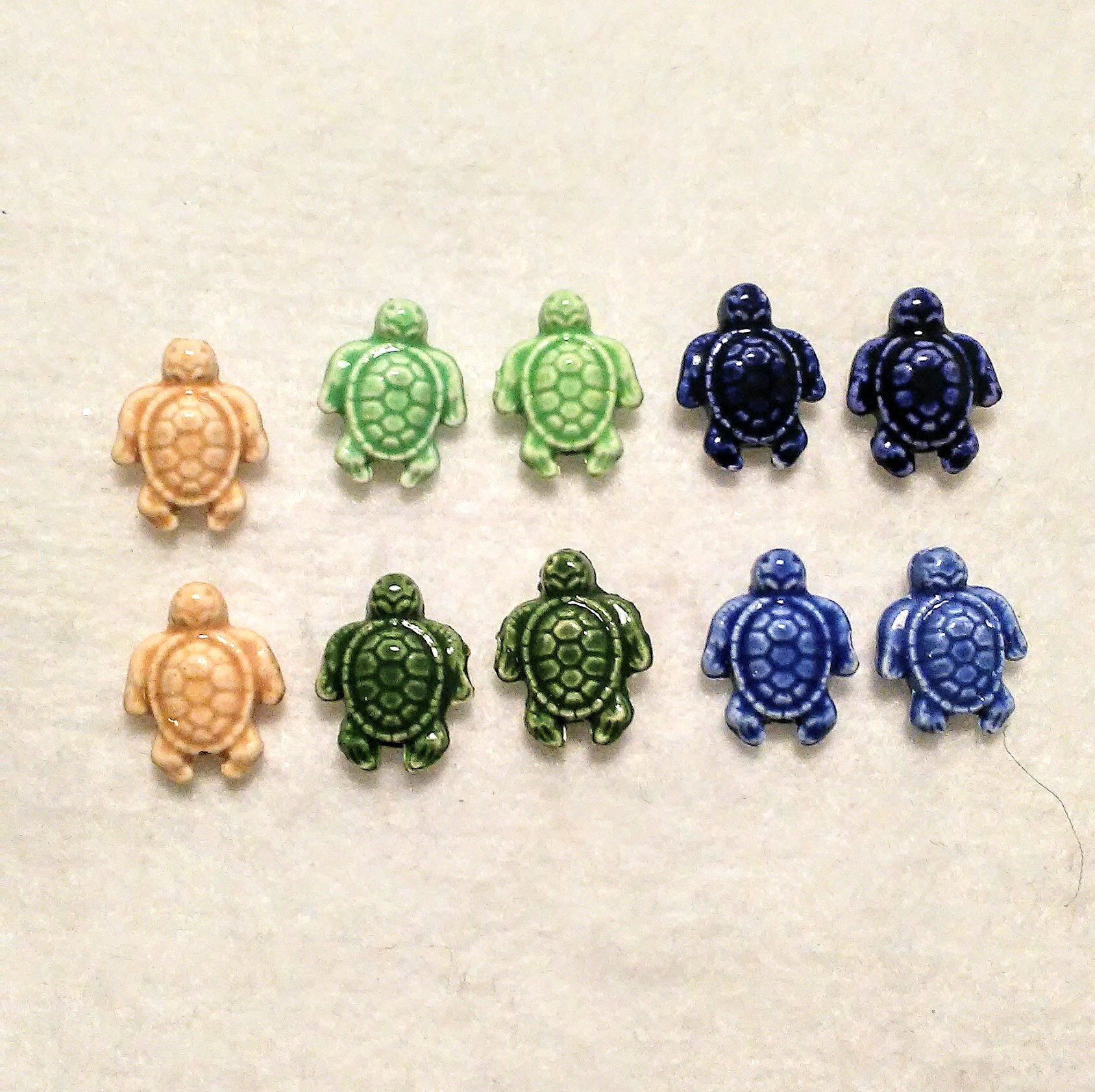 Ceramic Turtles in 5 Different Colors With Silver Plated - Etsy