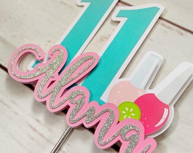 Personalize Spa Theme Cake Topper, Spa Party Cake Topper, Spa Party ...