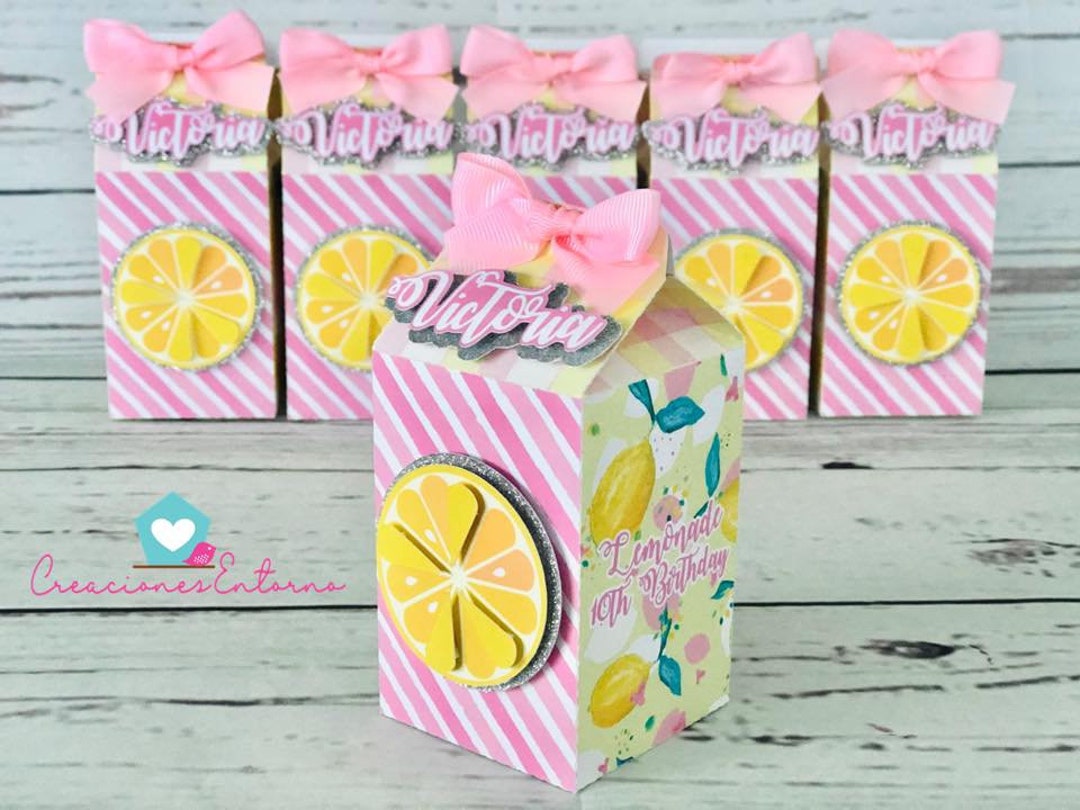 Lemonade Favor Boxes, Lemonade Decor, Lemonade Theme, Fruit Theme ...