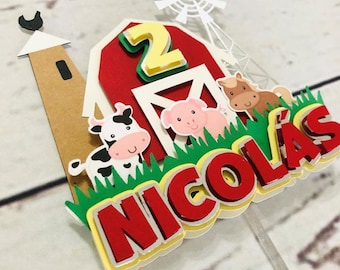 Farm Cake Topper | Etsy